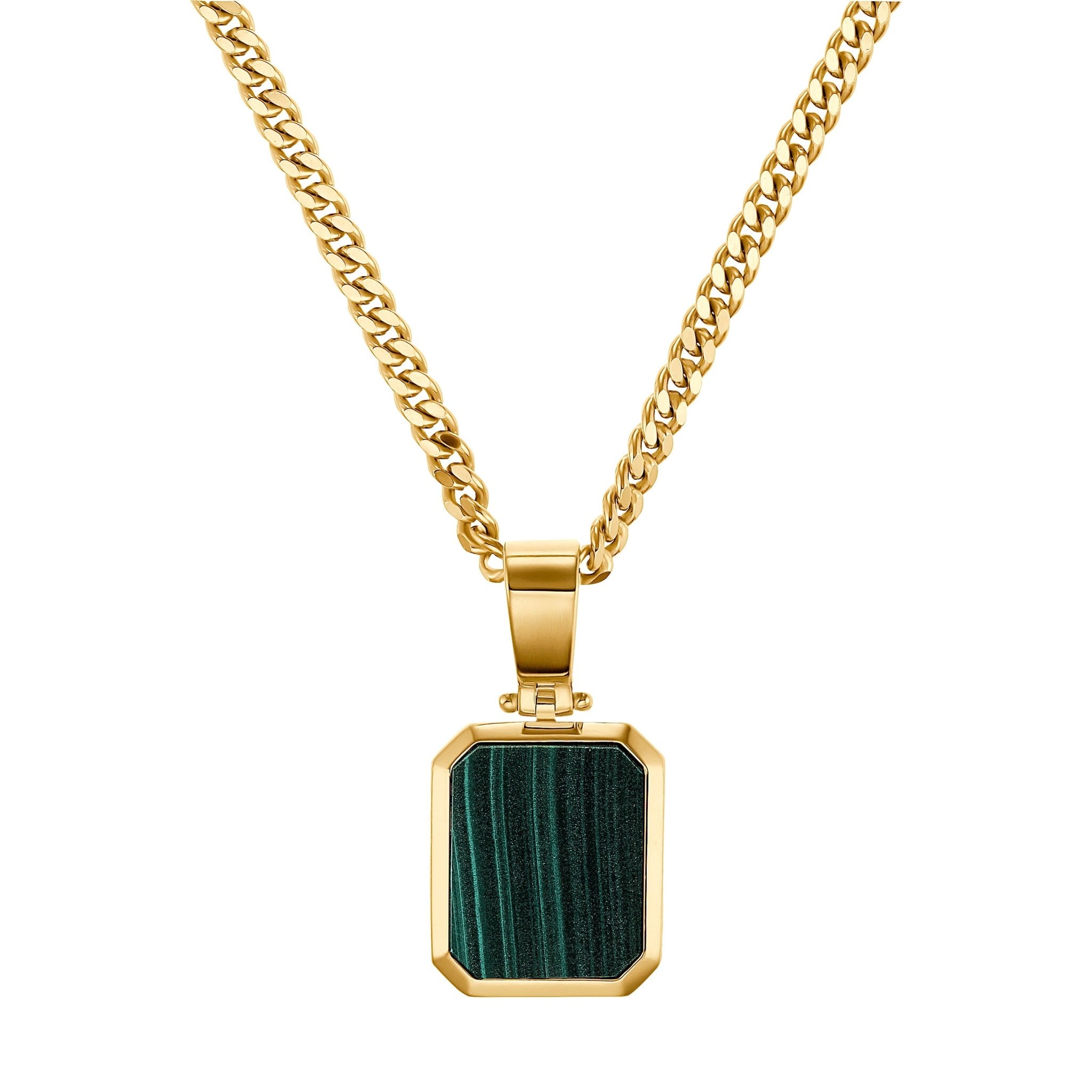 Gold Kette Mit Grunem Stein